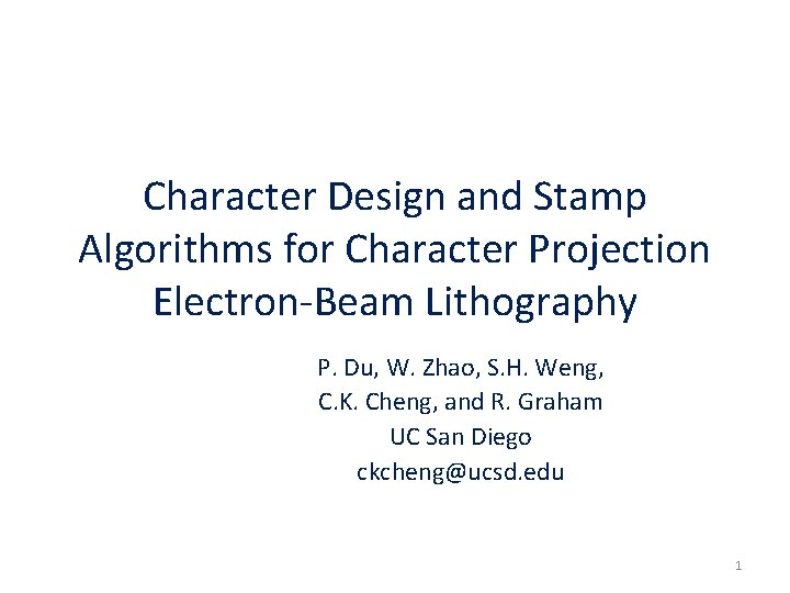 Character Design and Stamp Algorithms for Character Projection
