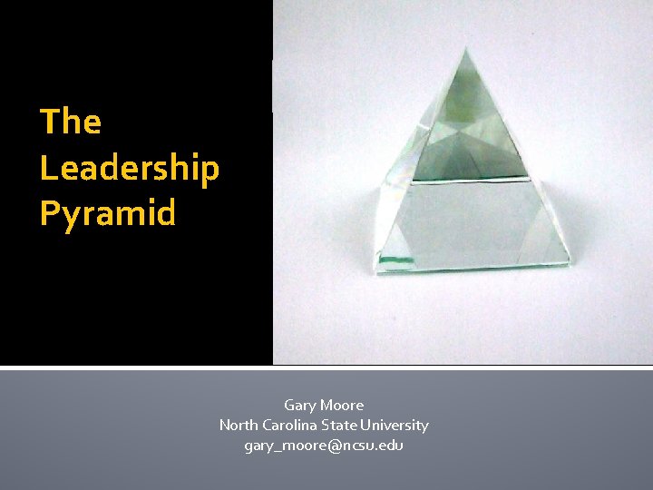 The Leadership Pyramid Gary Moore North Carolina State