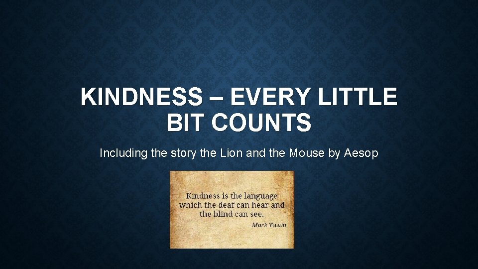 KINDNESS EVERY LITTLE BIT COUNTS Including the story