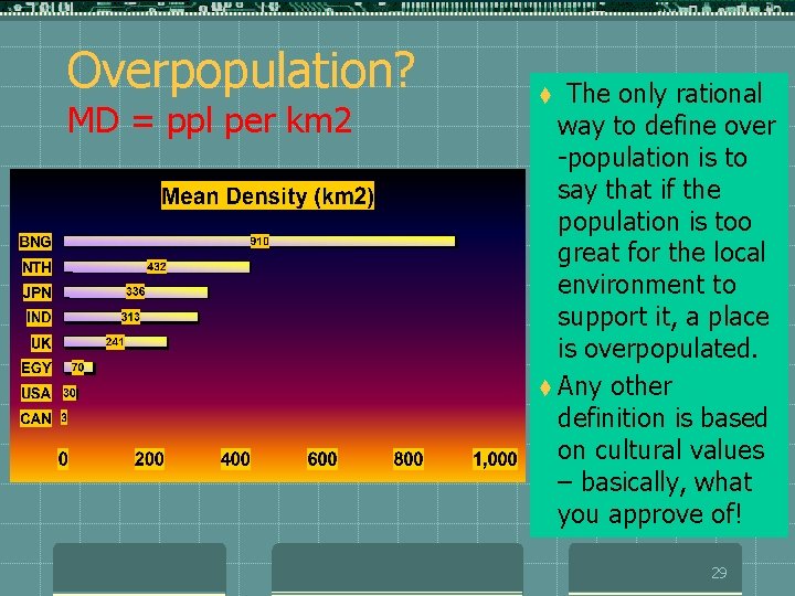 Population Distribution t Measuring Population t Population Change