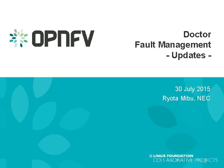 Doctor Fault Management Updates 30 July 2015 Ryota