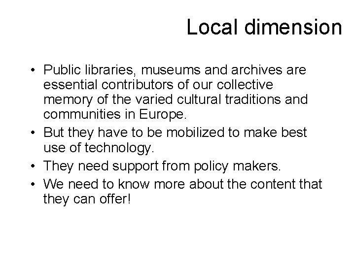 The local dimension in the European Digital Library