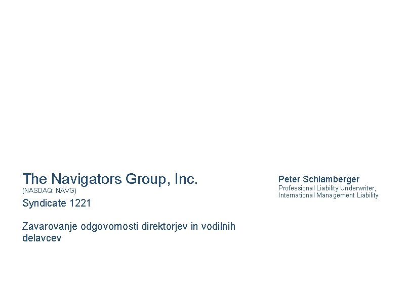 The Navigators Group Inc NASDAQ NAVG Syndicate 1221