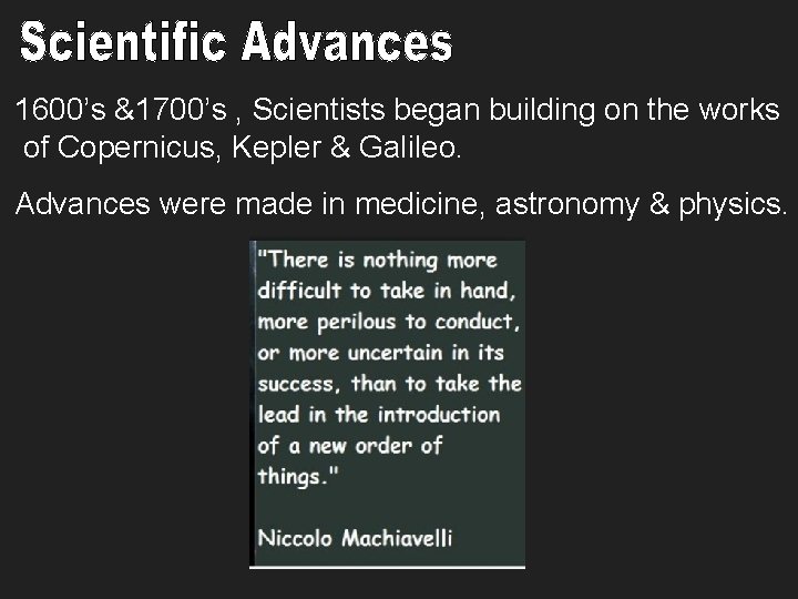 Ch 13 Scientific Revolution Bellringer Wednesday Success Criteria