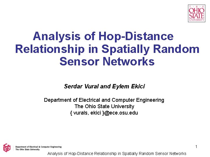 Analysis of HopDistance Relationship in Spatially Random Sensor