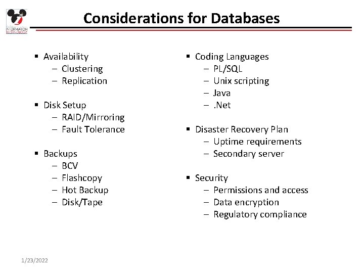 Role of Databases and Database Administrators at WDPR