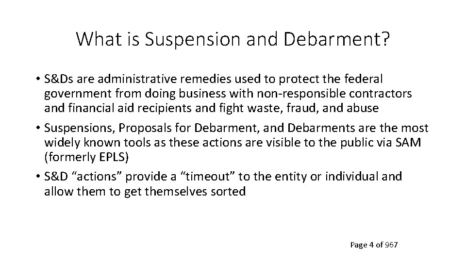 2021 Big A Suspension and Debarment Panel Meet