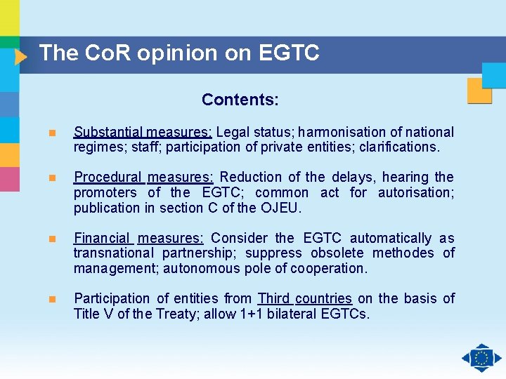 European Union The EGTC Platform Click to edit