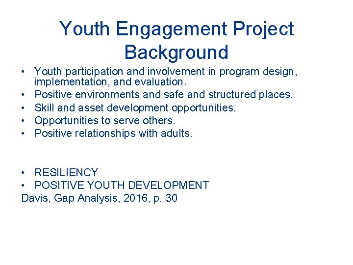 Youth Engagement A Framework for Building Youth Resilience