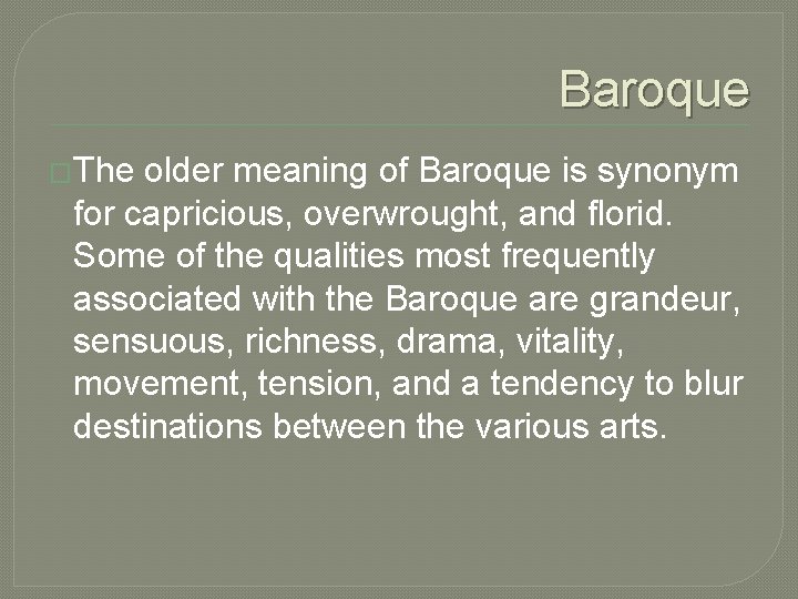 BAROQUE ART Baroque Art History Baroque period started