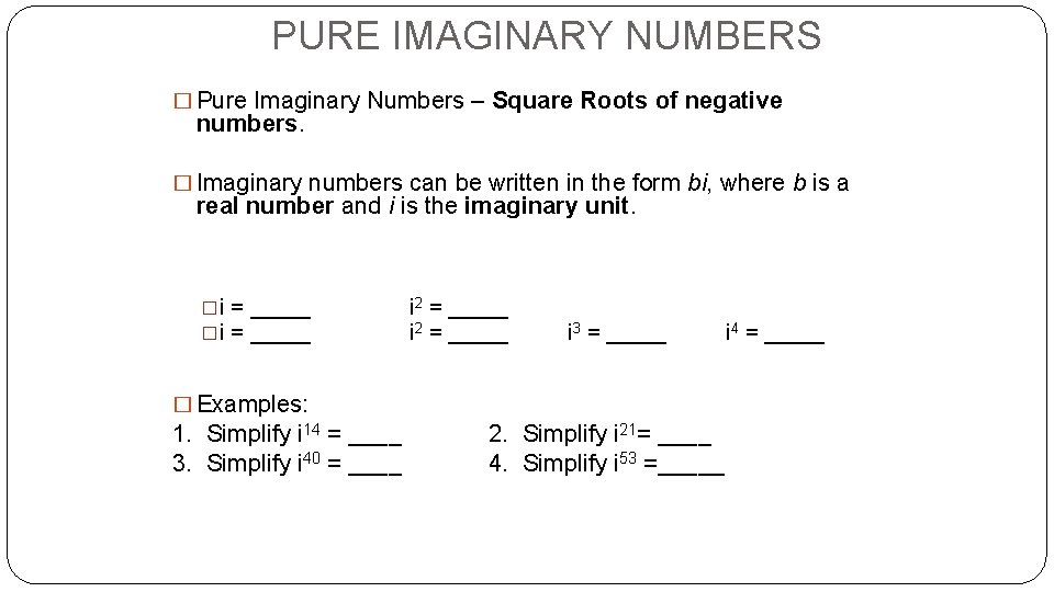 Good Afternoon Please have a blank sheet of