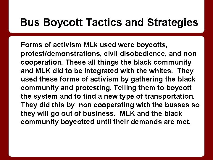 Indian Independence and the Bus Boycott By Bryan