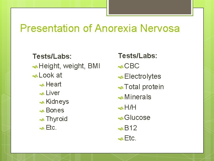 Anorexia Nervosa A Case Study By Colleen Shank