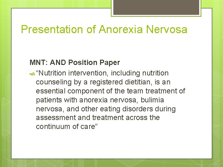 Anorexia Nervosa A Case Study By Colleen Shank