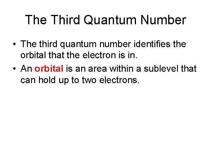 Chapter 5 Quantum Numbers Part 1 Quantum Numbers