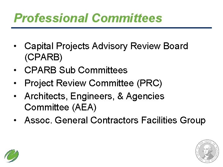 Capital Projects Advisory Review Board Project Review Committee