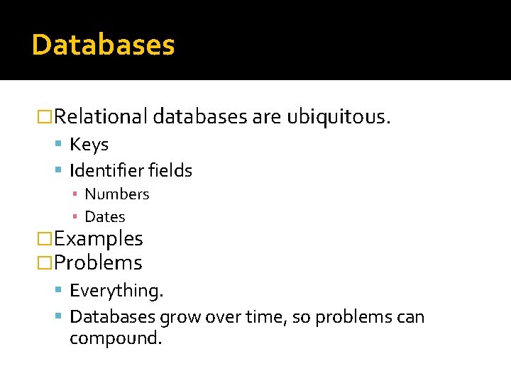 Two mini presentations 1 A few brief notes