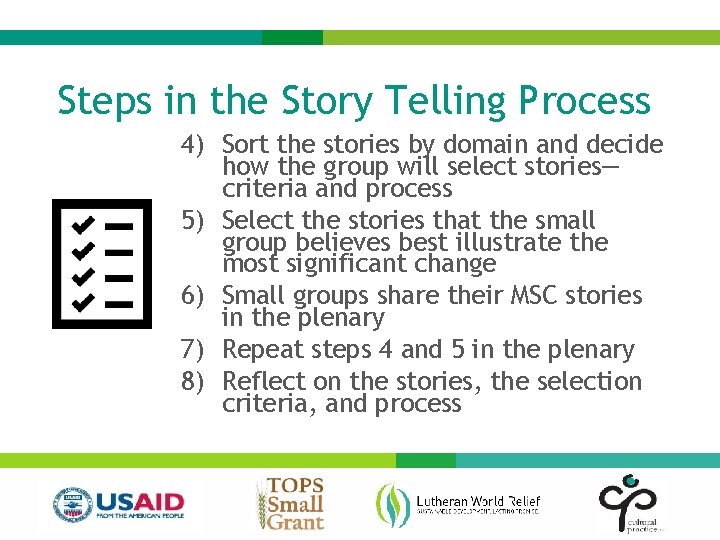 MOST SIGNIFICANT CHANGE Technique for Project Evaluation What