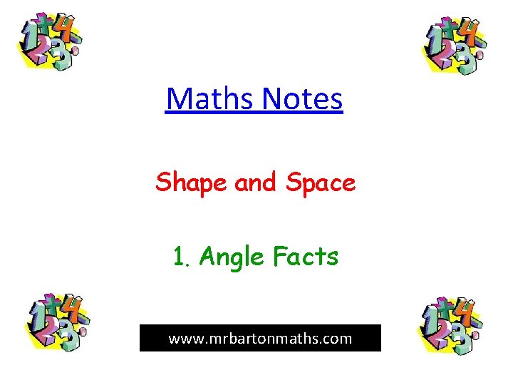 Maths Notes Shape and Space 1 Angle Facts
