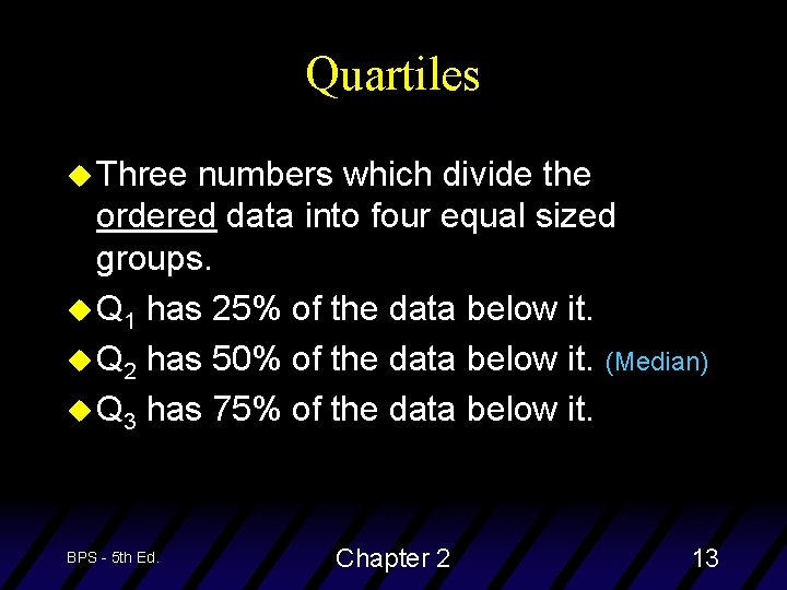 Chapter 2 Describing Distributions with Numbers BPS 5