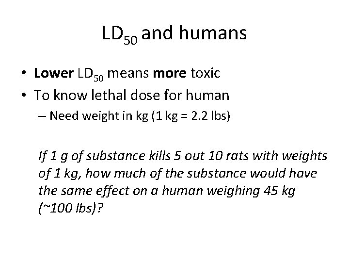 Introduction to Toxicity and LD 50 Based on