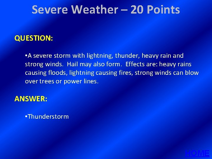 Weather Unit Review Final Jeopardy Water Cycle Clouds