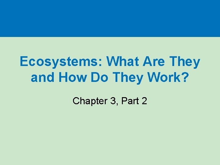 Ecosystems What Are They and How Do They