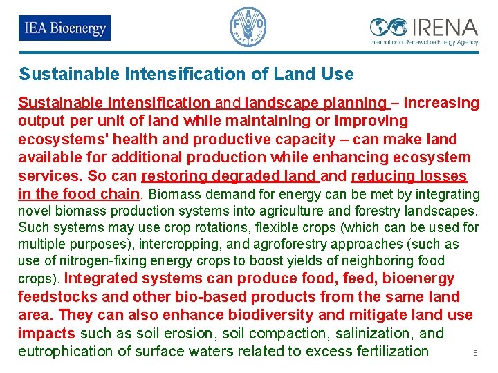 Bioenergy for Sustainable Development International Workshop on Linkages