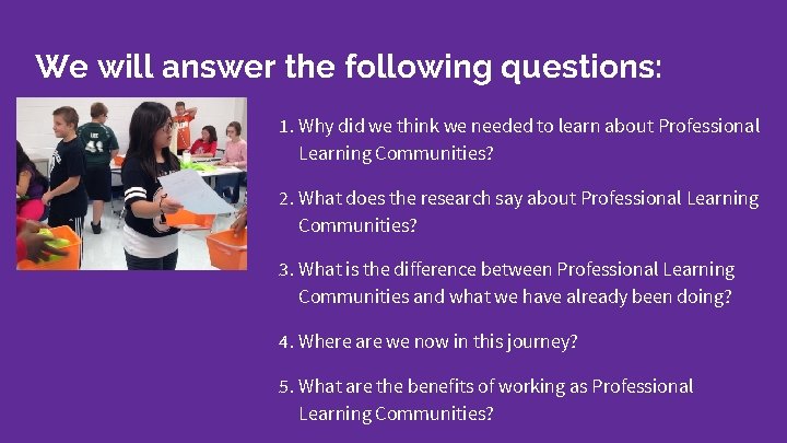 Our Journey to becoming a Professional Learning Community