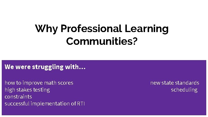 Our Journey to becoming a Professional Learning Community