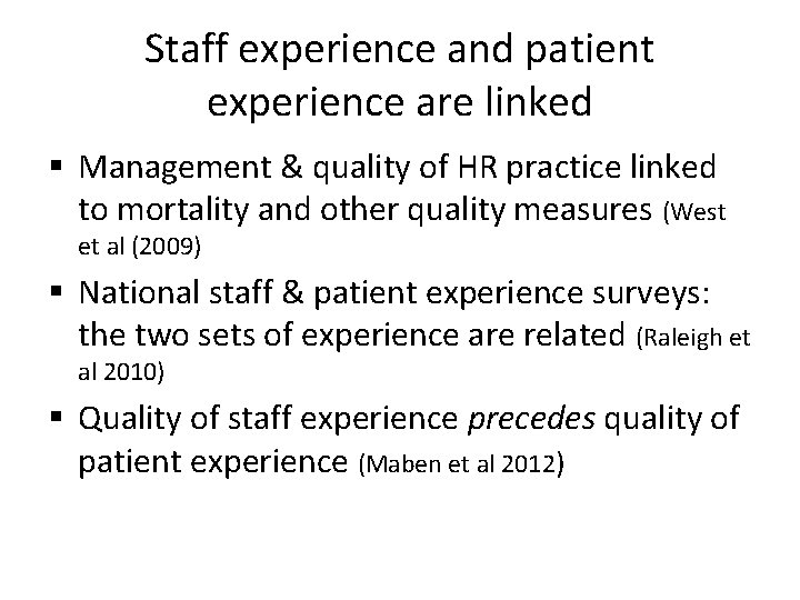 Putting compassion back improving the experience for staff