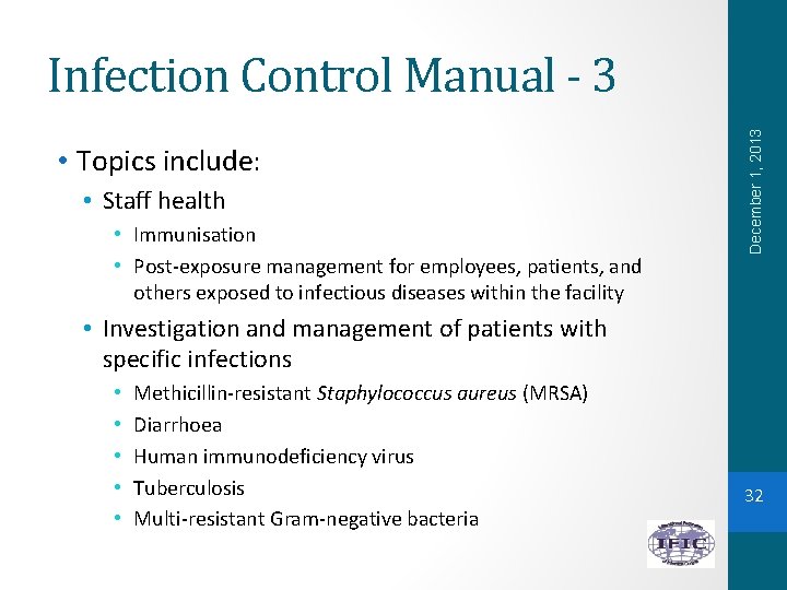 Organisational Structure 1 Describe how the infection prevention