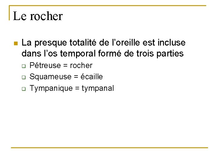 ANATOMIE DE LOREILLE Oreille externe moyenne et interne