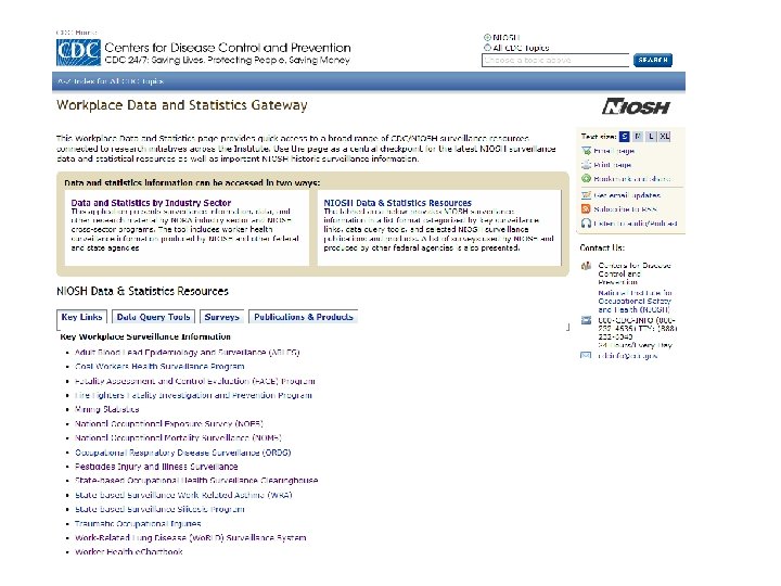 New Webbased Tools for Occupational Surveillance Data Susan
