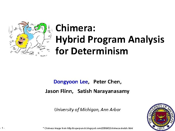 Chimera Hybrid Program Analysis for Determinism Dongyoon Lee