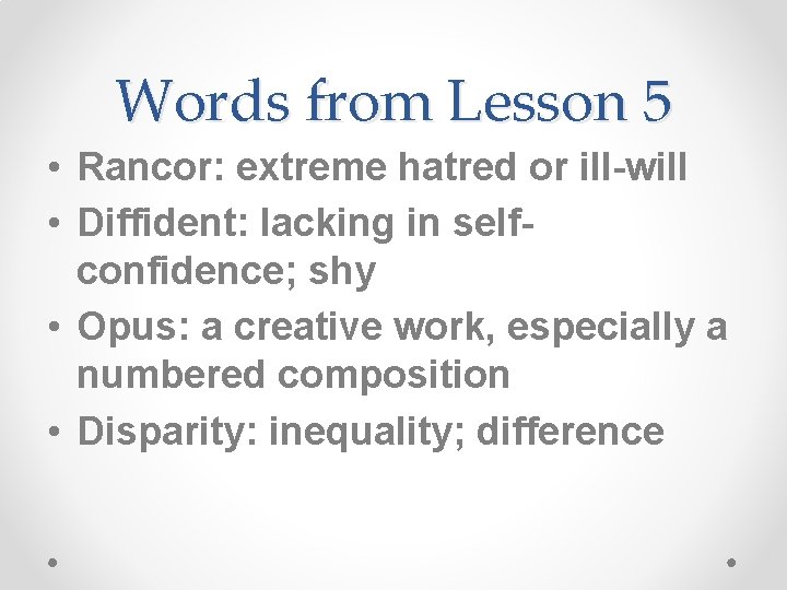 Definitions for Units 1 7 Vocabulary Test For
