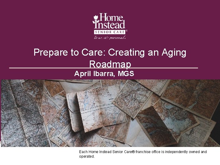 Prepare to Care Creating an Aging Roadmap April