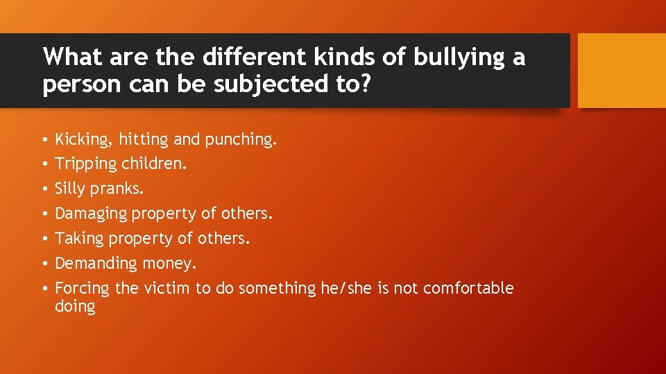 BULLYING LIFE ORIENTATION What exactly is bullying Bullying
