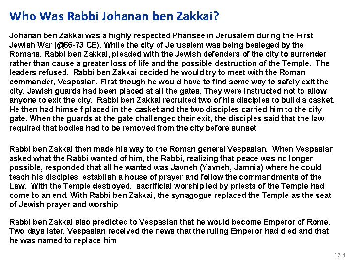17 The Destruction of Jerusalem and the Birth