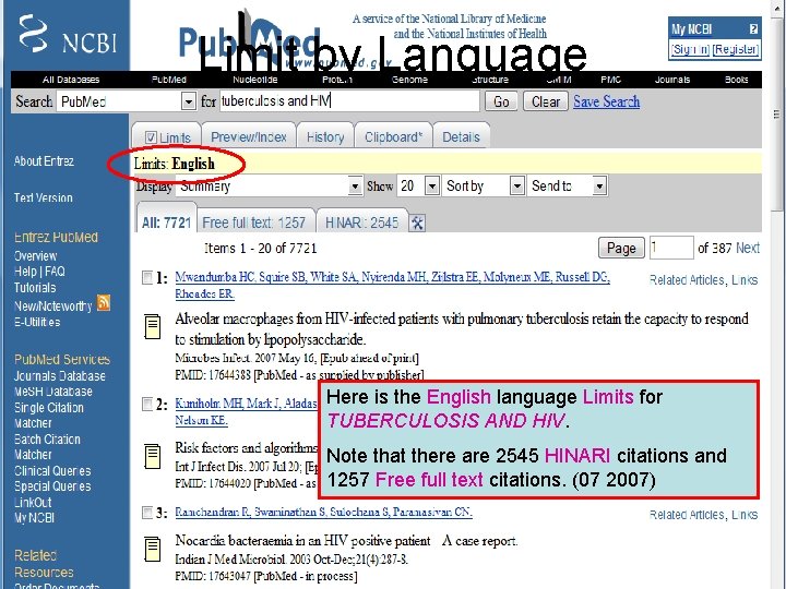 Limit by Language This is the Language Limits