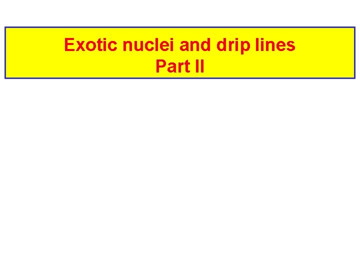 Exotic nuclei and drip lines Part II Neutronrich