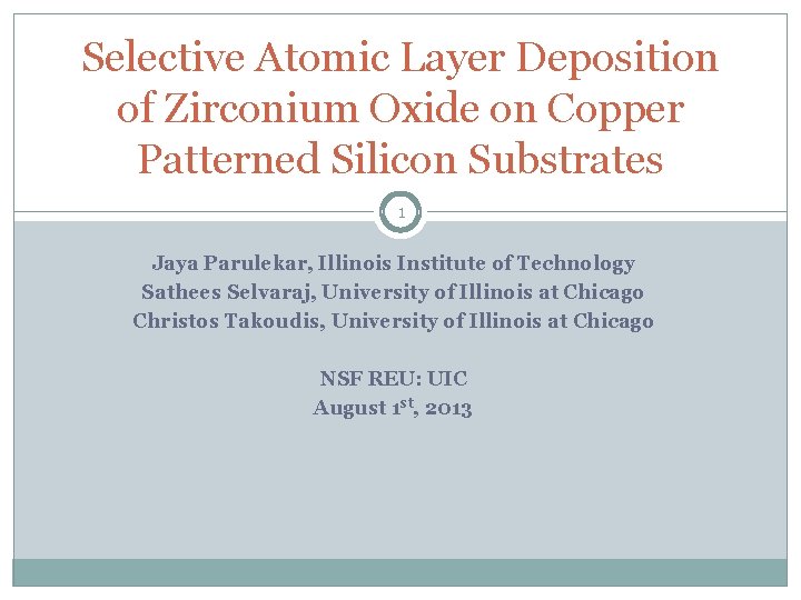 Selective Atomic Layer Deposition of Zirconium Oxide on