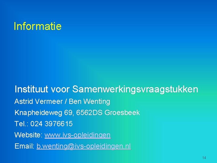 Organisatie met zelfsturende teams 1 Waarom Mensen willen