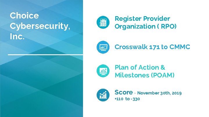 CMMC Security Compliance 1 Our Assessment Process 2