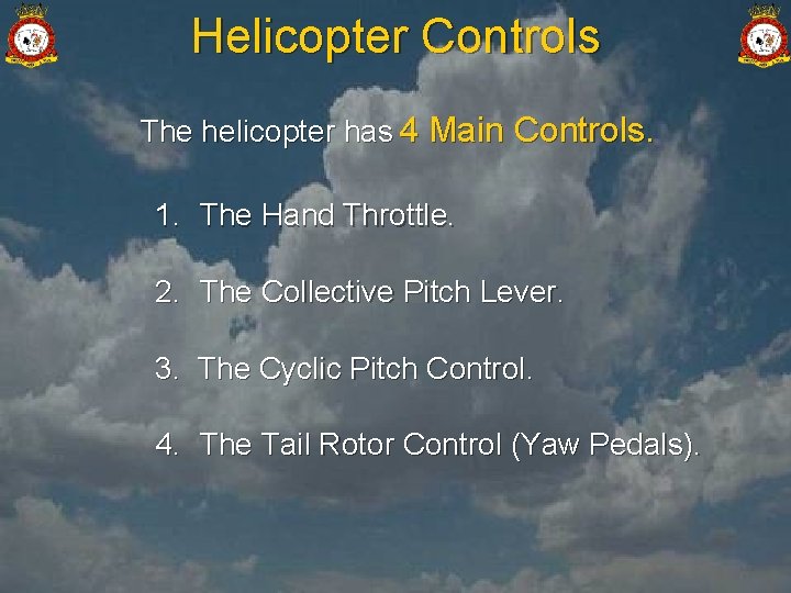 Principles of Flight Leading Cadet Training The Helicopter