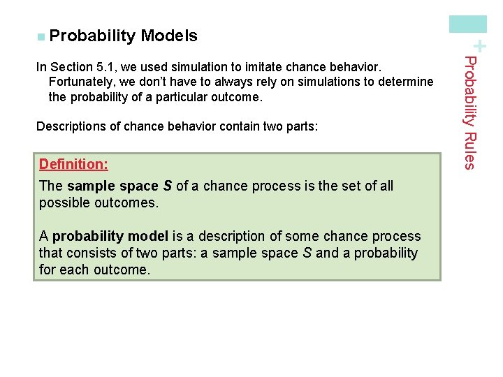 Chapter 5 Probability What are the Chances Section