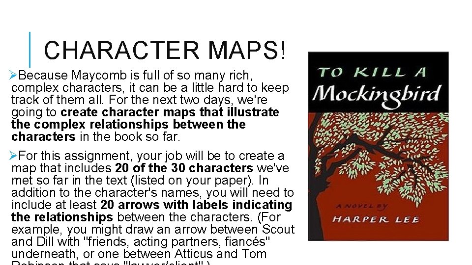 CHARACTER MAPS Because Maycomb is full of so