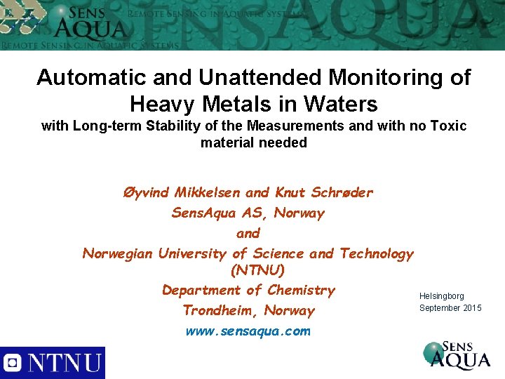 Automatic and Unattended Monitoring of Heavy Metals in
