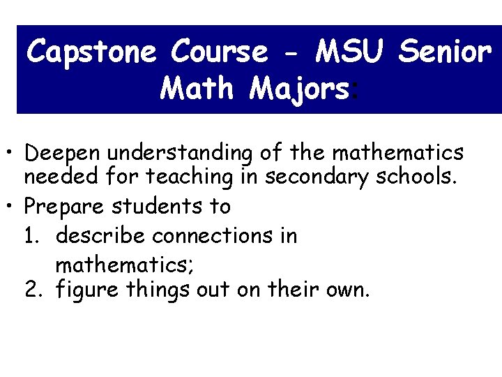 Mathematical habits of mind and ways of thinking