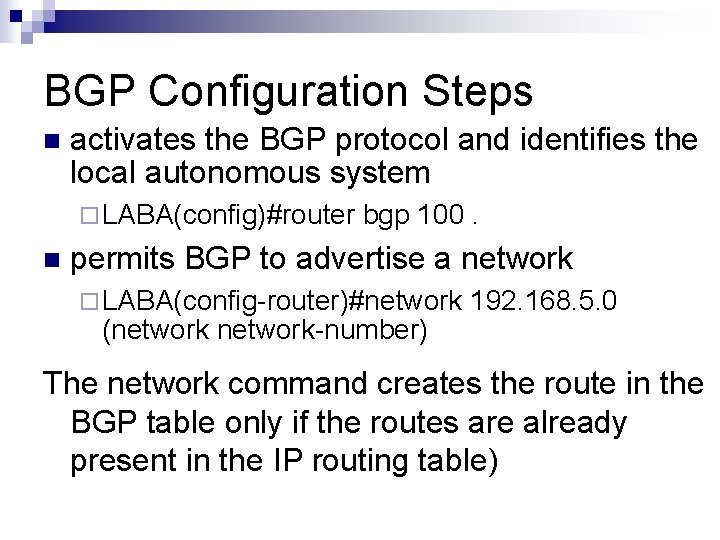 BGP Border Gateway Protocol By Amir and David